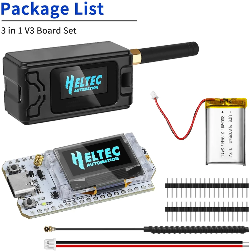 Meshtastic Heltec V3 ESP32 LoRa 32 Dev-Board Kit 800mAh Battery Case ...