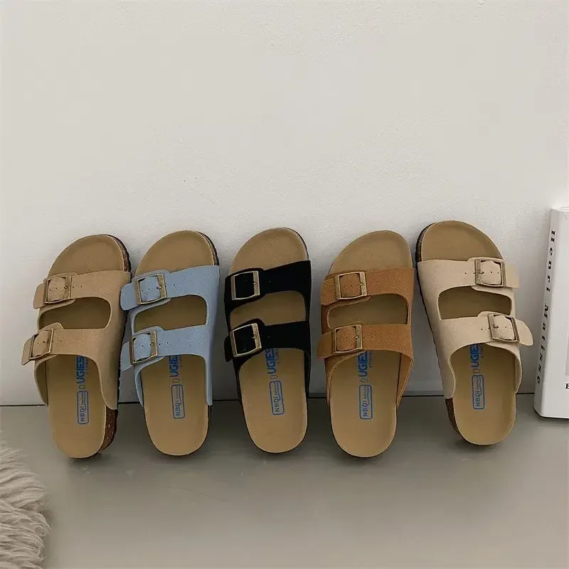 Flat-Slides-Open-Toe-Outside-on-Beach-Women-s-Slippers-and-Ladies ...