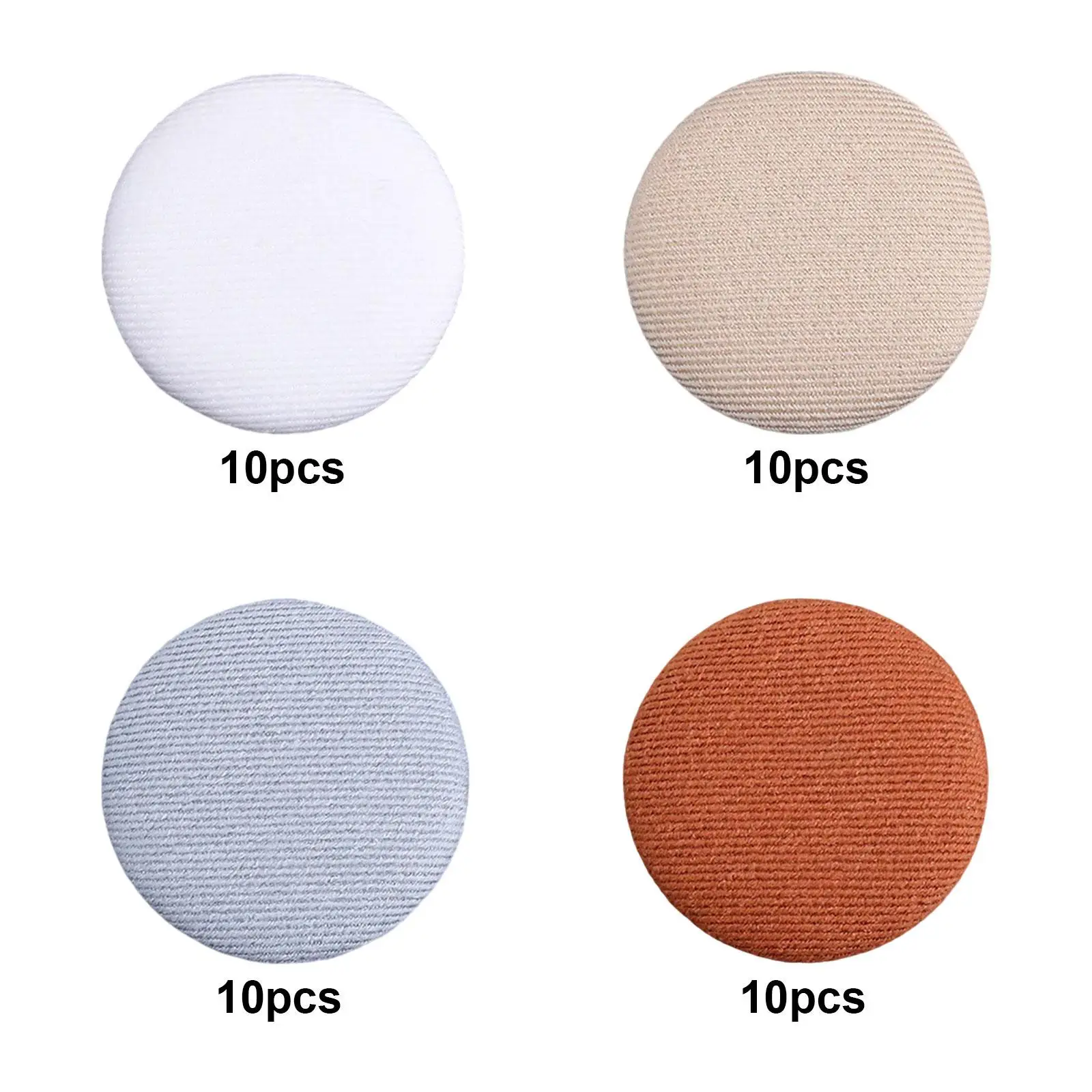 10Pcs-Fabric-Cloth-Covered-Buttons-Decorative-Handmade-Making-Flatback ...