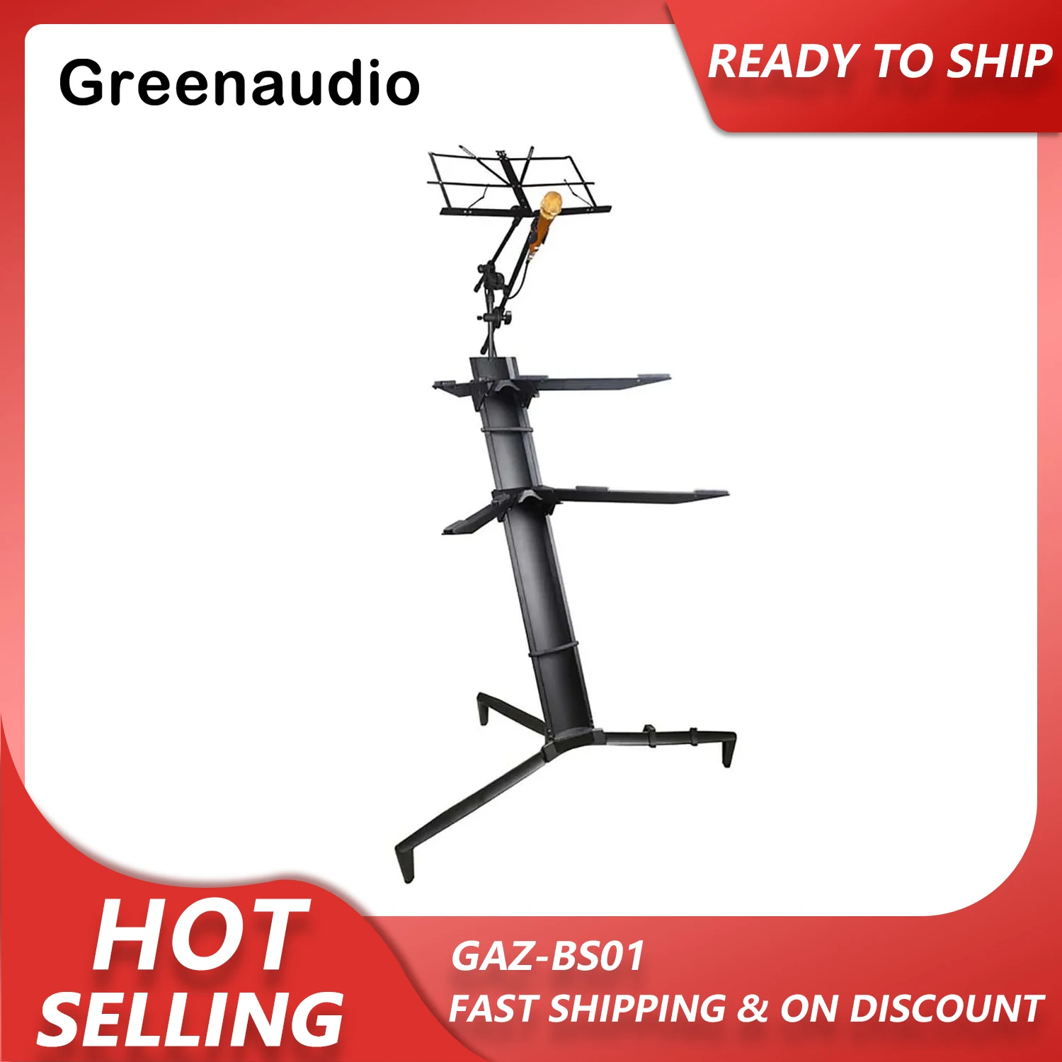 GAZ-BS01-Professional-2-Tier-Column-Aluminium-Alloy-Keyboard-Stand-With ...