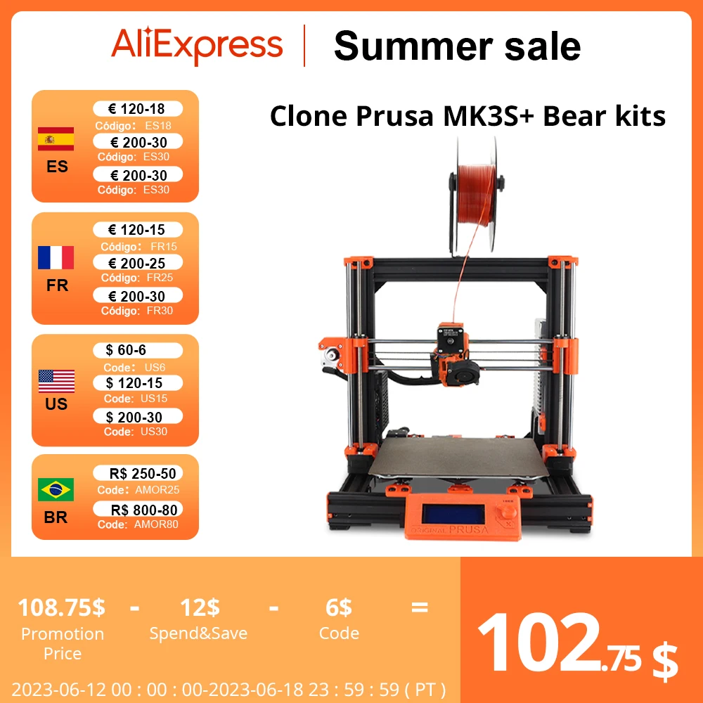 Clone Prusa I3 MK3S Full Kit Bear ชุด Clone Prusa Mini DIY ชุด Clone ...