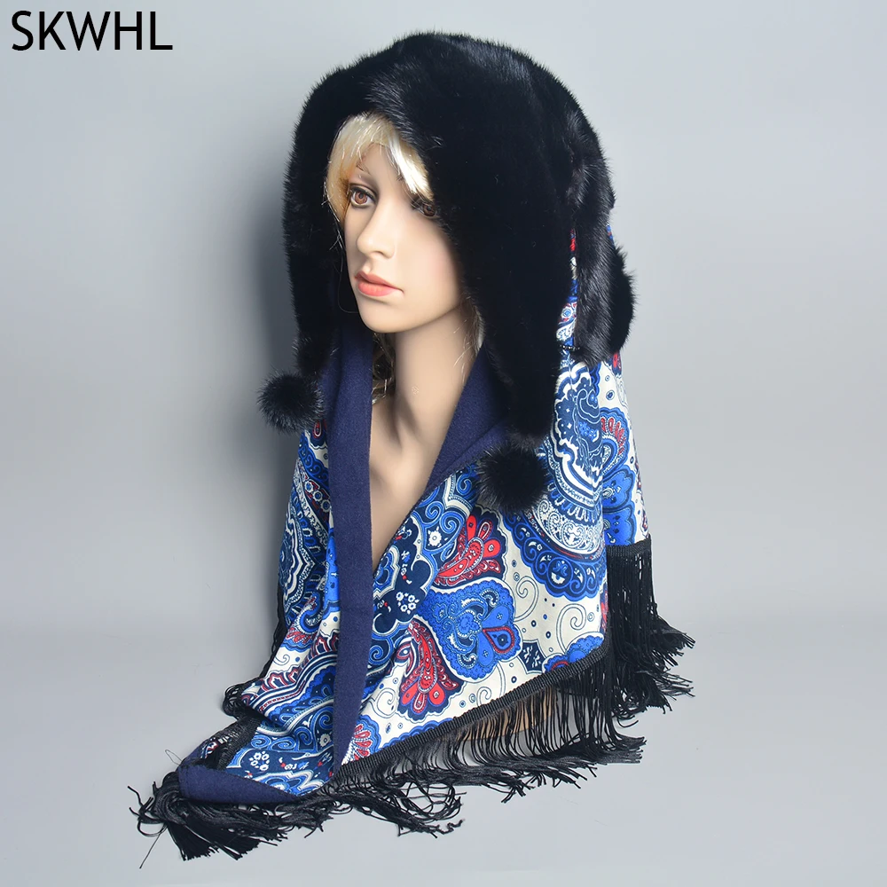 New-Fashion-Luxury-Lady-Real-Natural-Mink-Fur-Islamic-Muslim-Headscarf ...