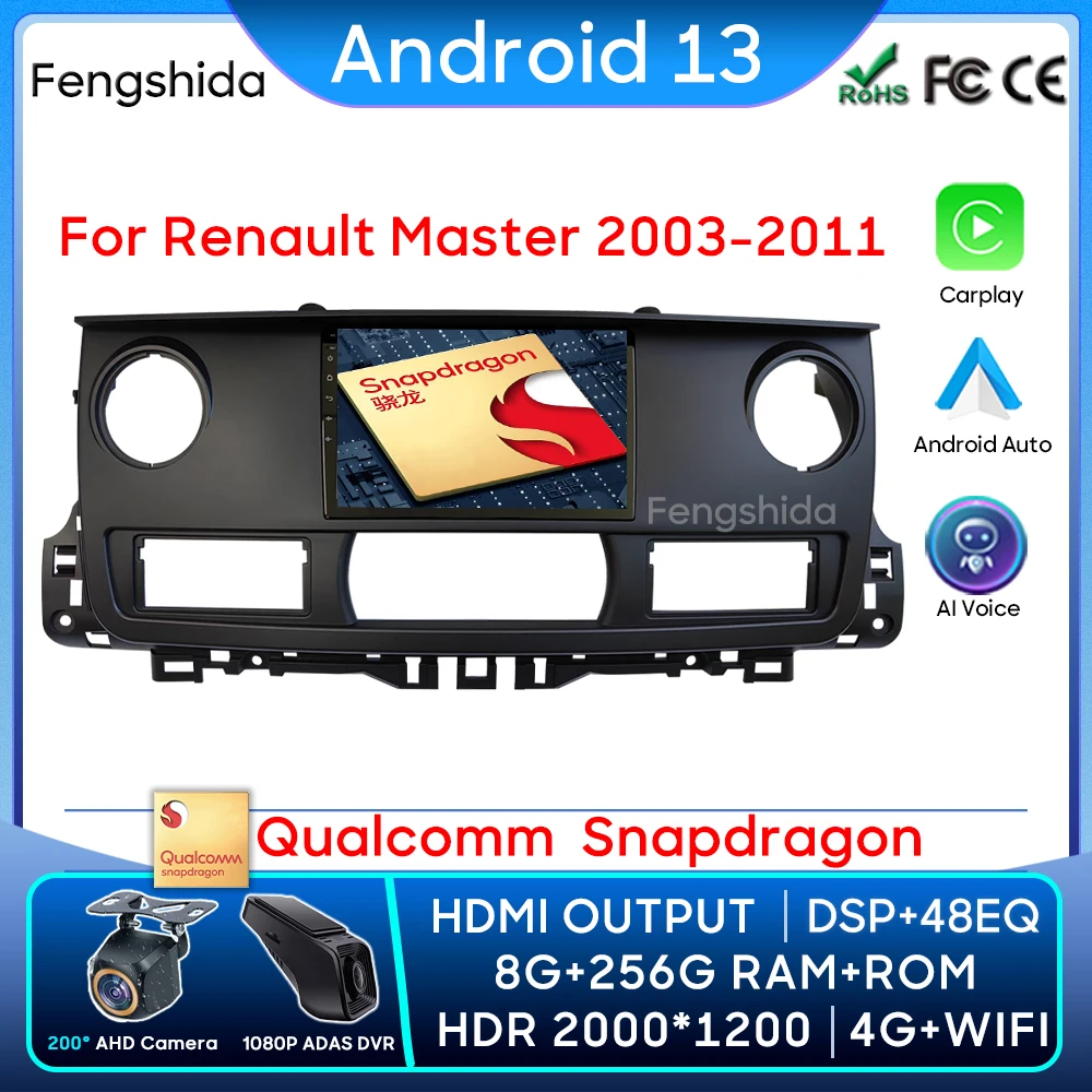 For-Renault-Master-2003-2011-Car-Radio-Carplay-GPS-Navigation-Android ...