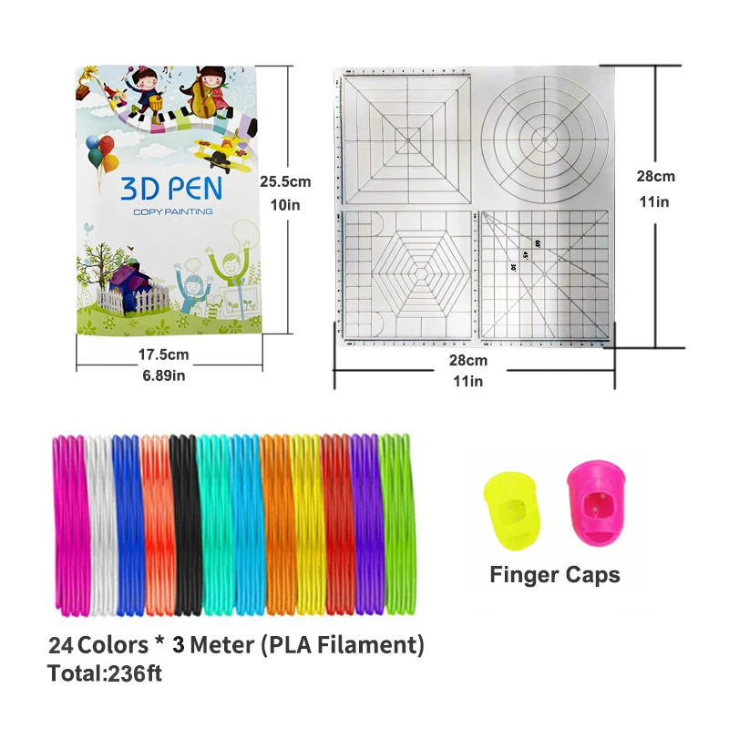 3D-Pen-Drawing-Templates-Book-With-40-Different-Printing-Silicone-Pad ...