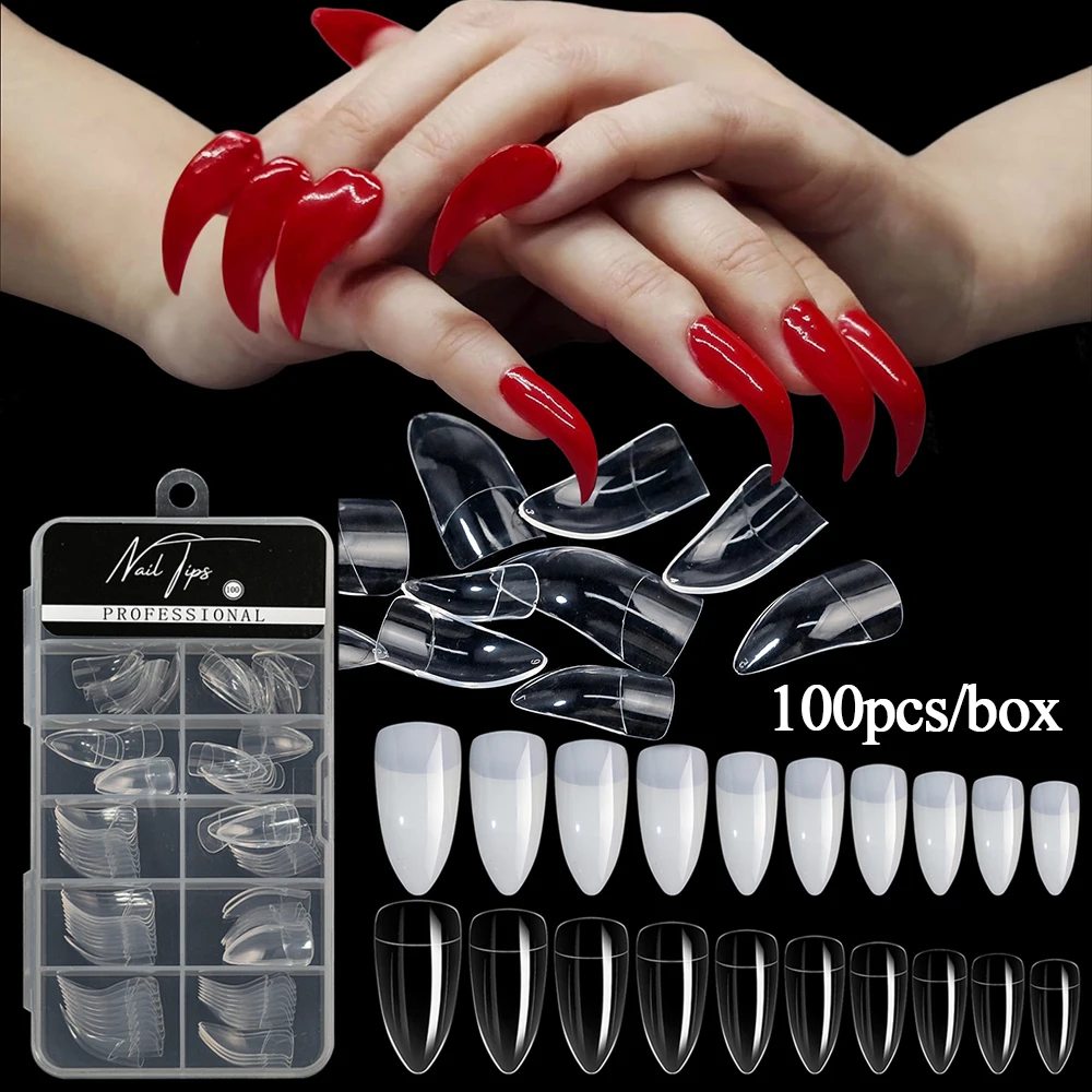 Special-Shaped-False-Nails-Fake-Nail-Eagle-Claw-Nails-Full-Cover-Nail ...