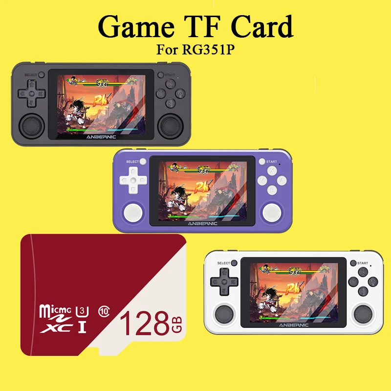 Miniconsole 64G-Carte mémoire TF pour jeux Gameboy, RG351P, pawky Box ...