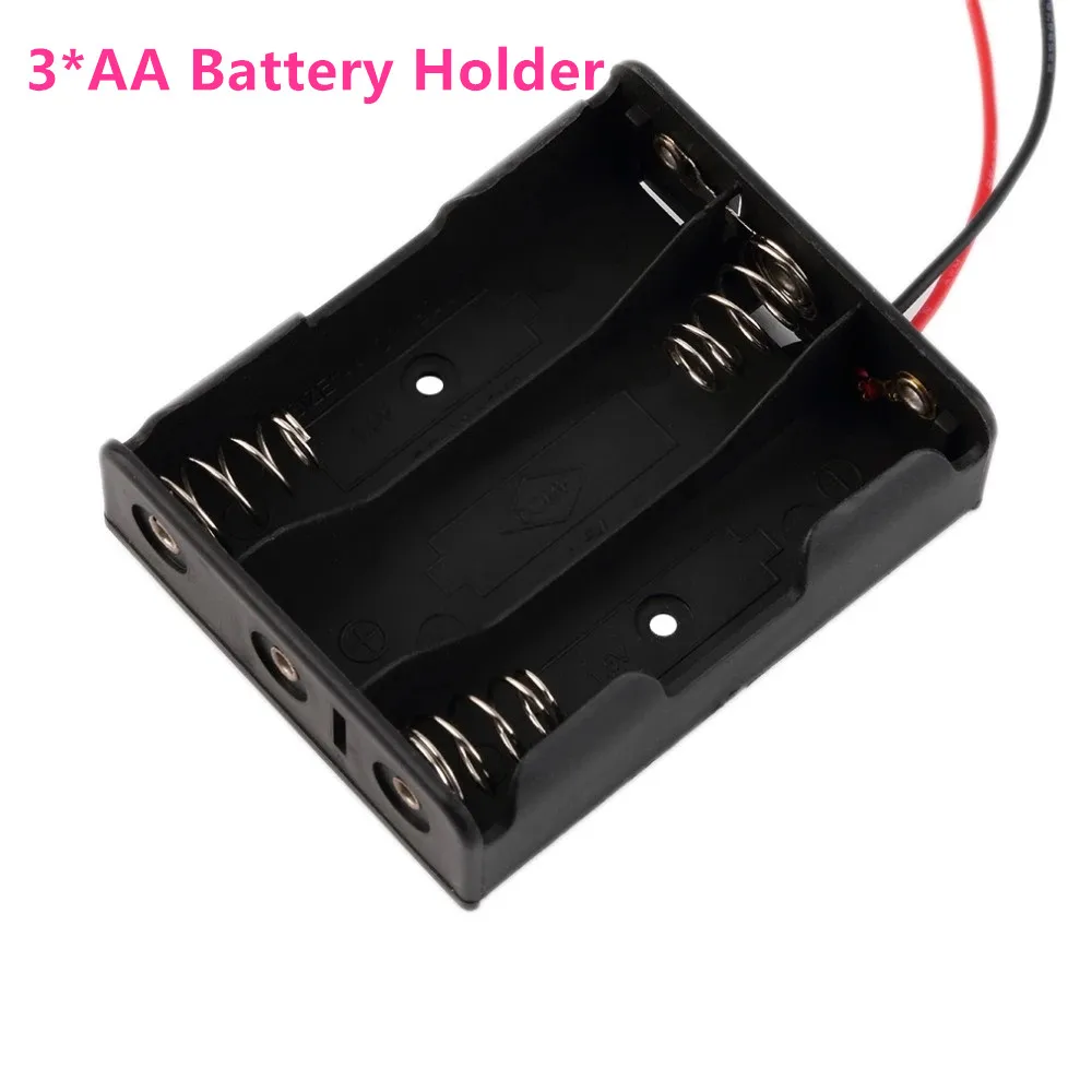DIY 3 Slots AA Battery Case 4.5V AA Battery Holder Box 3aa Storage box ...