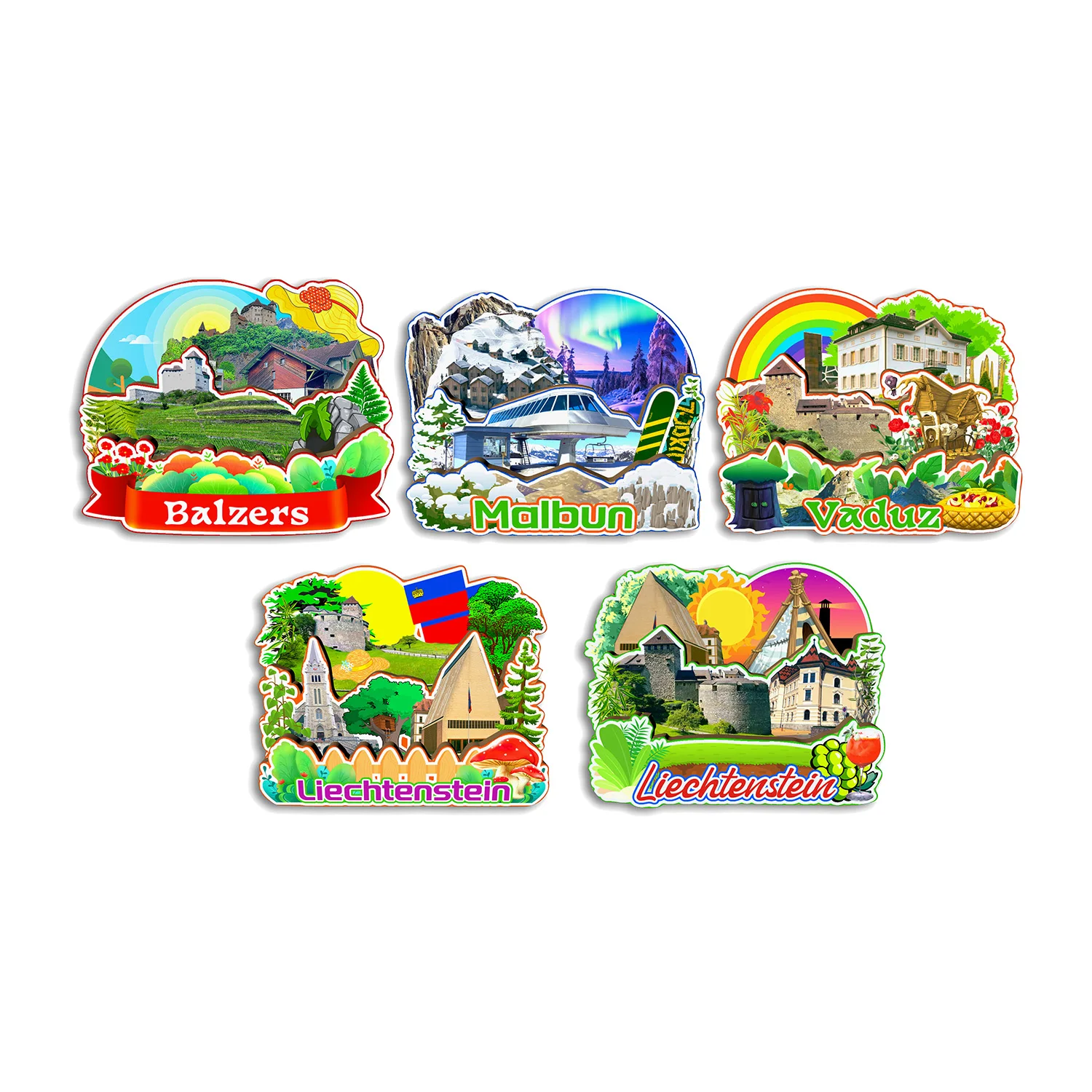 Vaduz Malbun Balzers Liechtenstein Fridge Magnet Travel Souvenir Gift ...