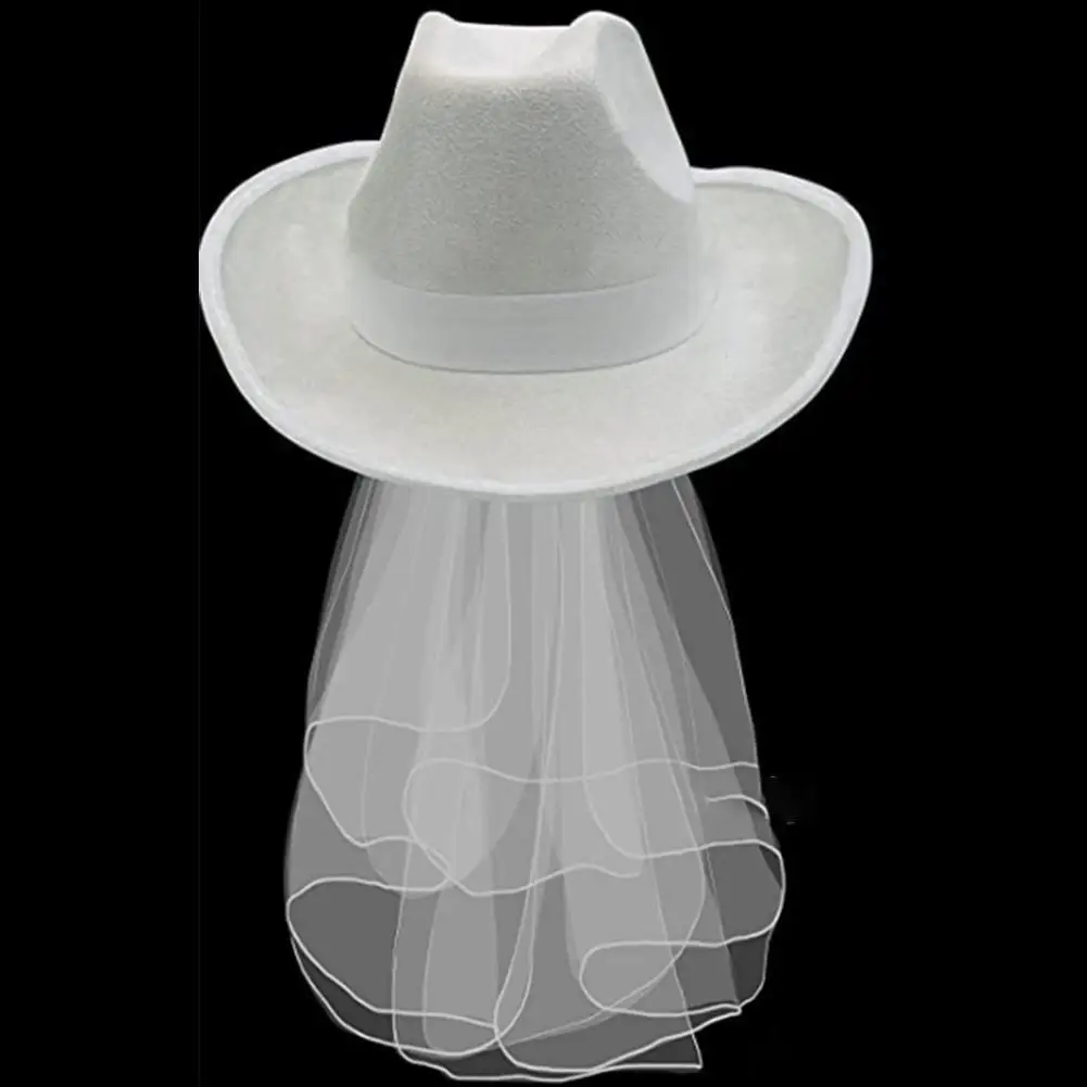 Western Wedding Hats With Veils