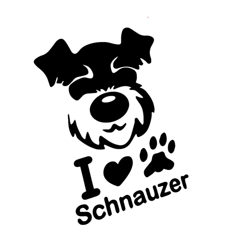 Car-Stickers-Funny-Dog-I-Love-Schnauzer-Vinyl-Decal-Car-Motorcycle ...