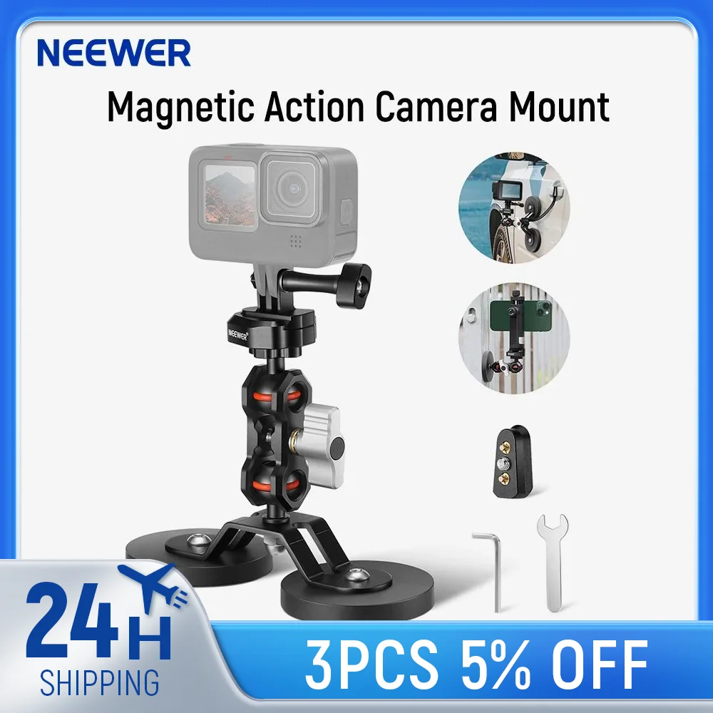 NEEWER-Magnetic-Action-Camera-Mount-with-Dual-1-4-Ball-Head-Articulating-Magic-Arm-Compatible ...