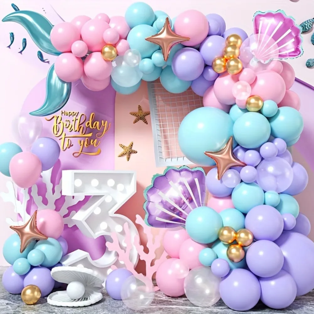 Juego de arco de guirnalda de globos con temática de sirena, 99 Uds ...