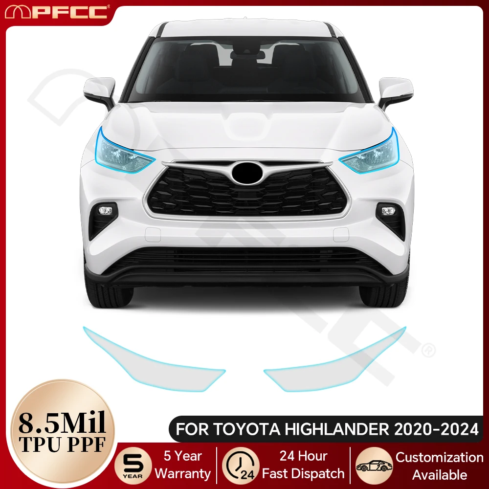 For Toyota Highlander 2020-2025 Headlight Rearview TPU Paint Protection ...