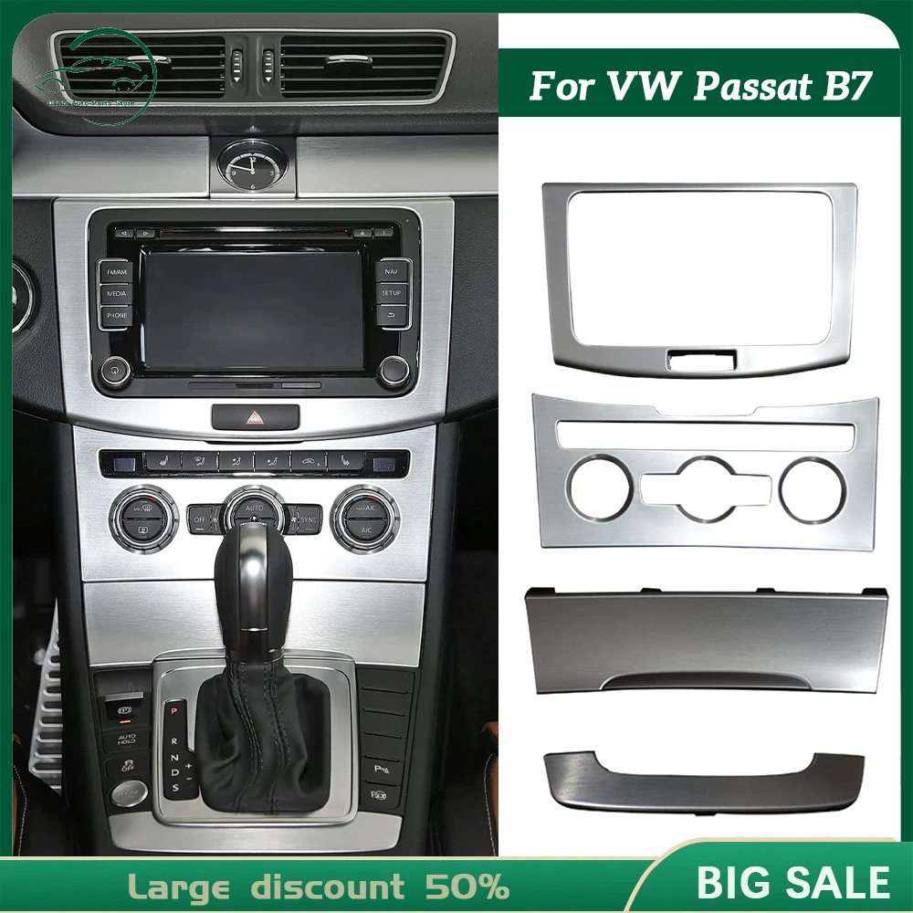 For VW PASSAT B7 Brushed aluminum air conditioning panel frame CD ...