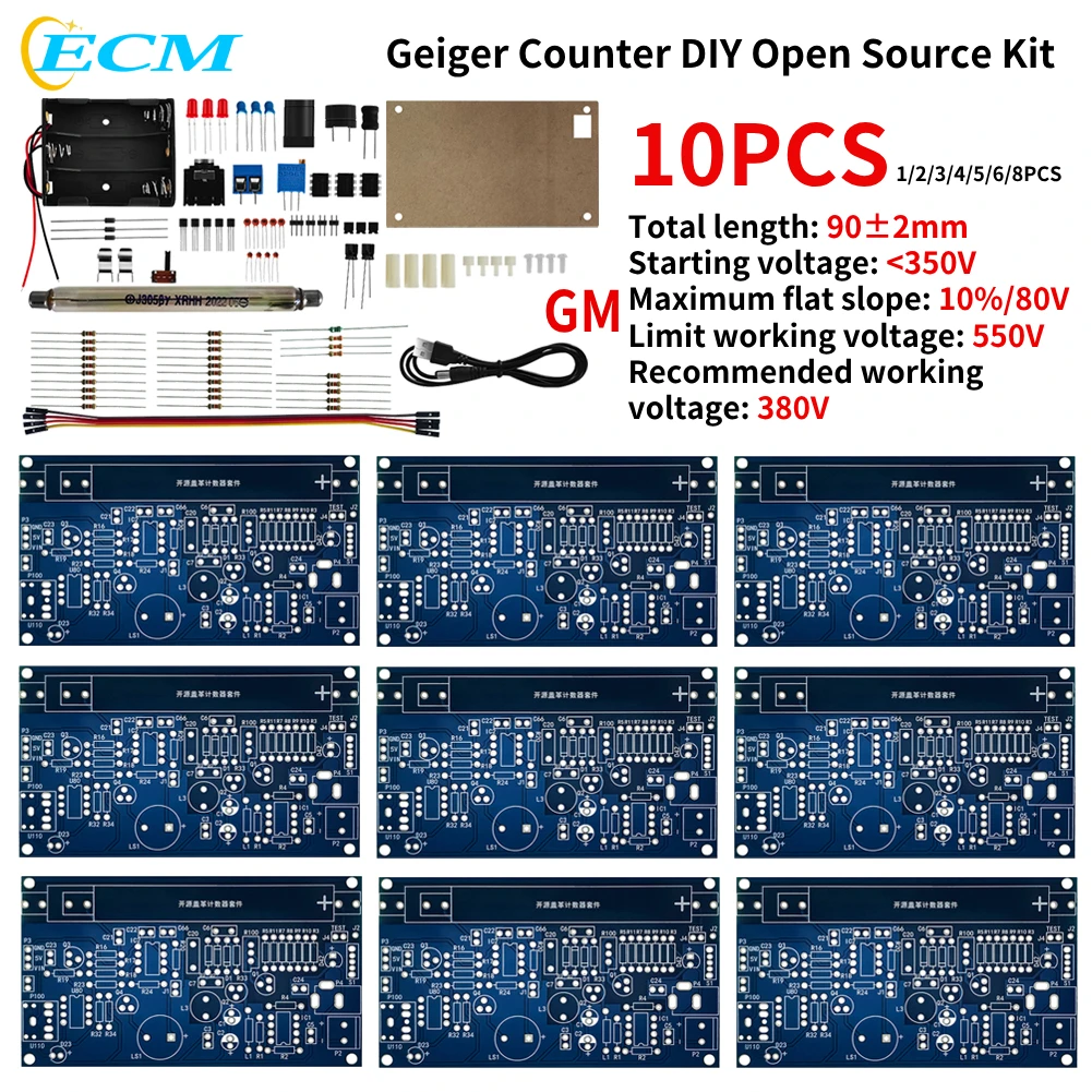 1-10pcs-Geiger-Counter-DIY-Open-Source-Kit-Assembled-Module-LCD-Display ...