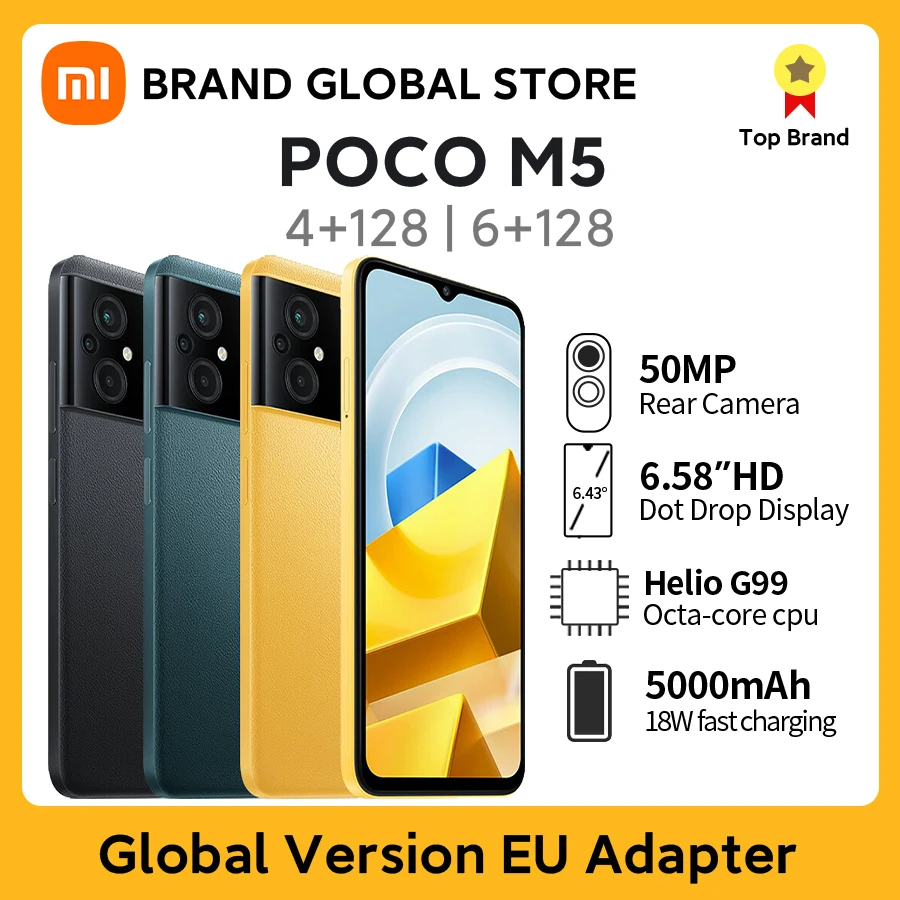 Global-Version-POCO-M5-Smartphone-NFC-64GB-128GB-MTK-G99-Octa-Core-90Hz ...
