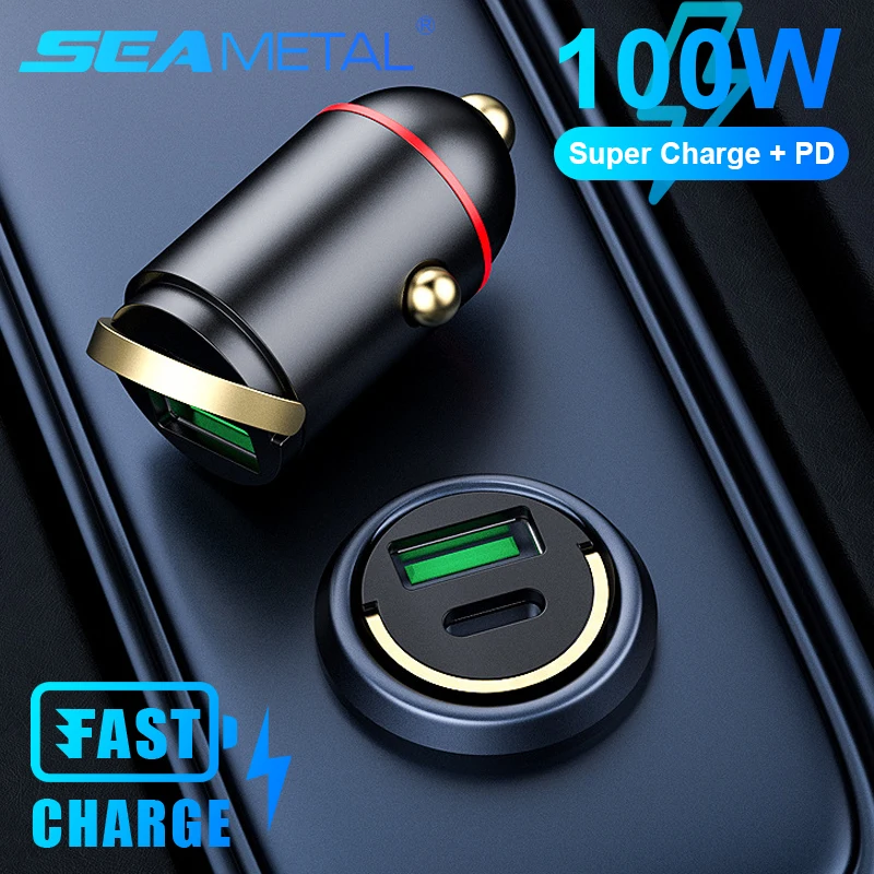 SEAMETAL-100W-Car-Charger-High-Power-Super-Charge-Phone-Charger-Dual ...