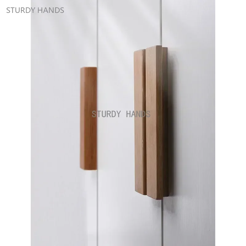 1PCS solid wood classic minimalist wardrobe handle furniture, natural ...