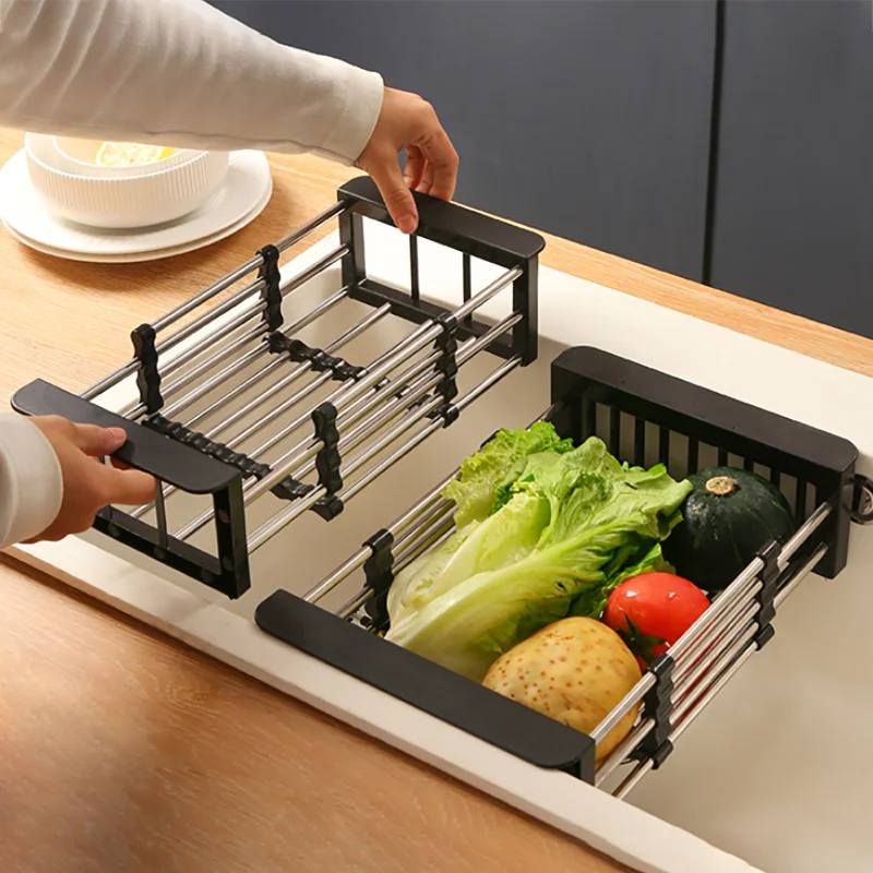 26-46cm-Retractable-Sink-Drain-Rack-Fruit-Chopsticks-Vegetable-Washing ...
