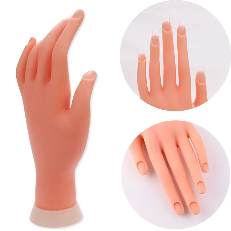 Flexible Positioning Silicone Left Hand Model Nail Enhancement Training ...