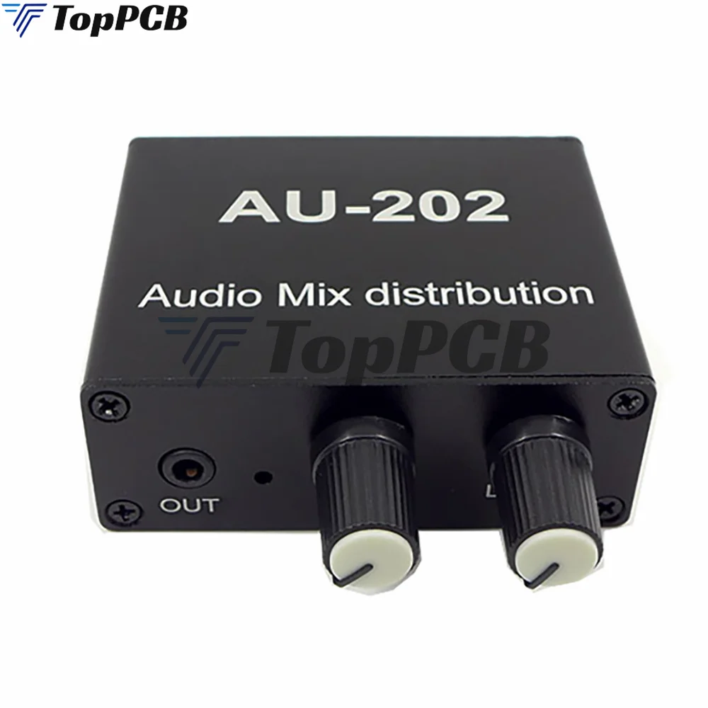Stereo-Mixer-Audio-Distributor-for-Headphone-External-Power-AMP-Volume ...