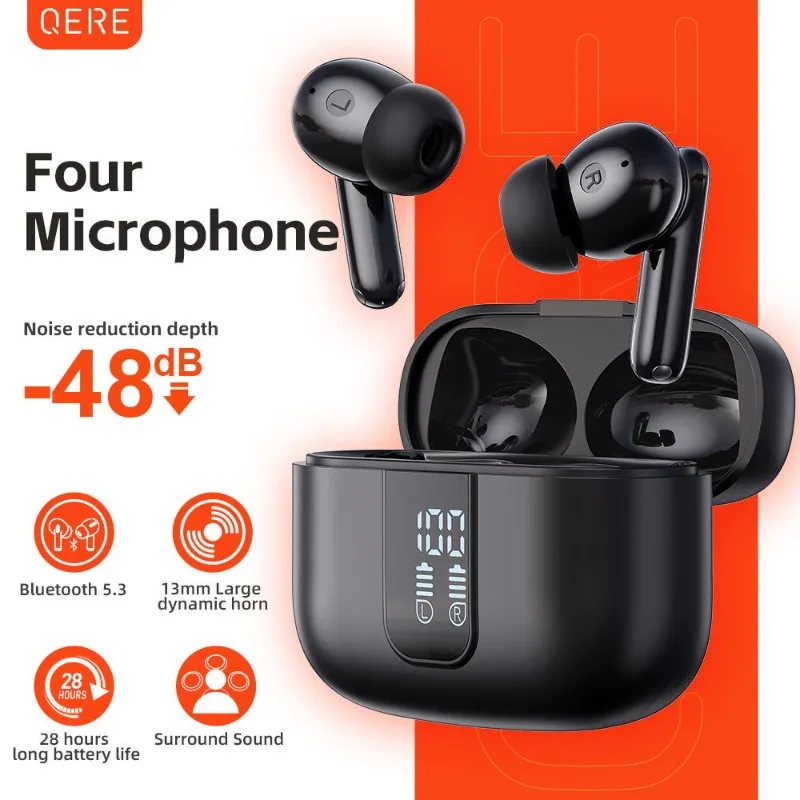 QERE-E50-Four-Microphone-ENC-TWS-Headphone-Wireless-Earphone-Earbud ...