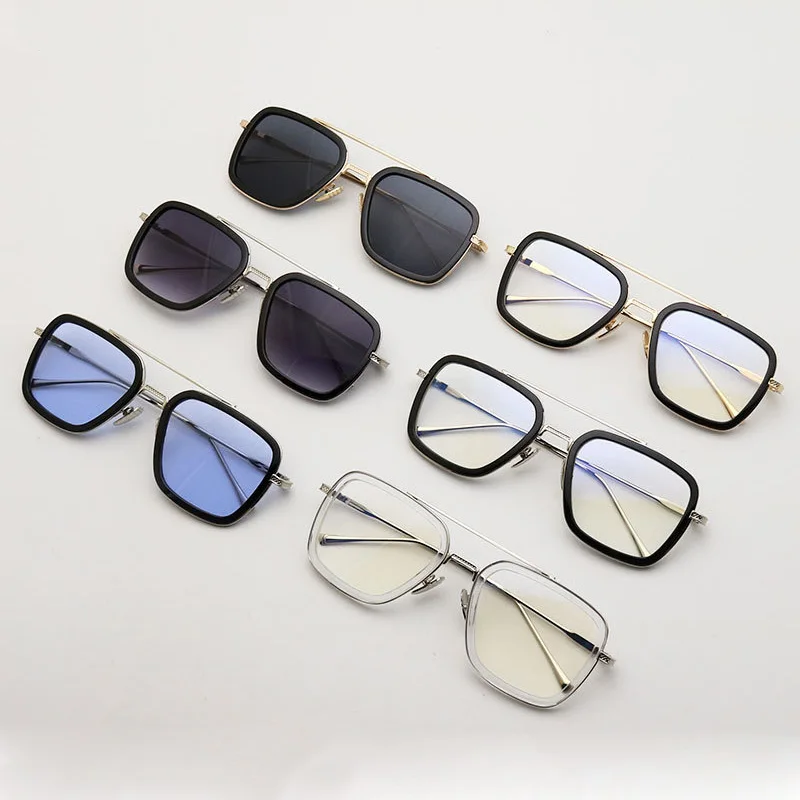 culos-de-sol-vintage-Tony-Stark-arma-o-de-metal-prateada-culos-de-lente ...