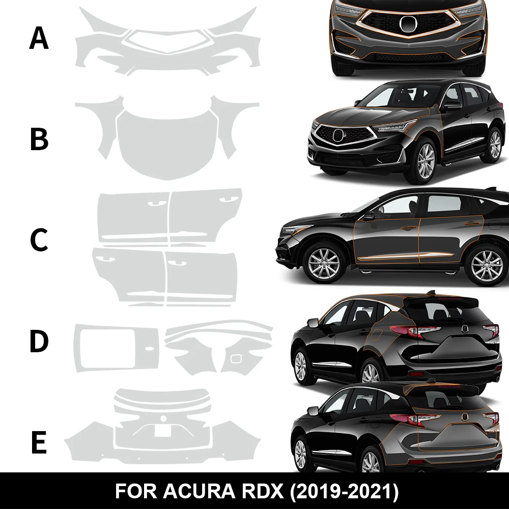 KUNGKIC-TPU-for-Acura-RDX-2019-2021-Clear-Kit-Anti-Scratch-Pre-Cut-PPF ...