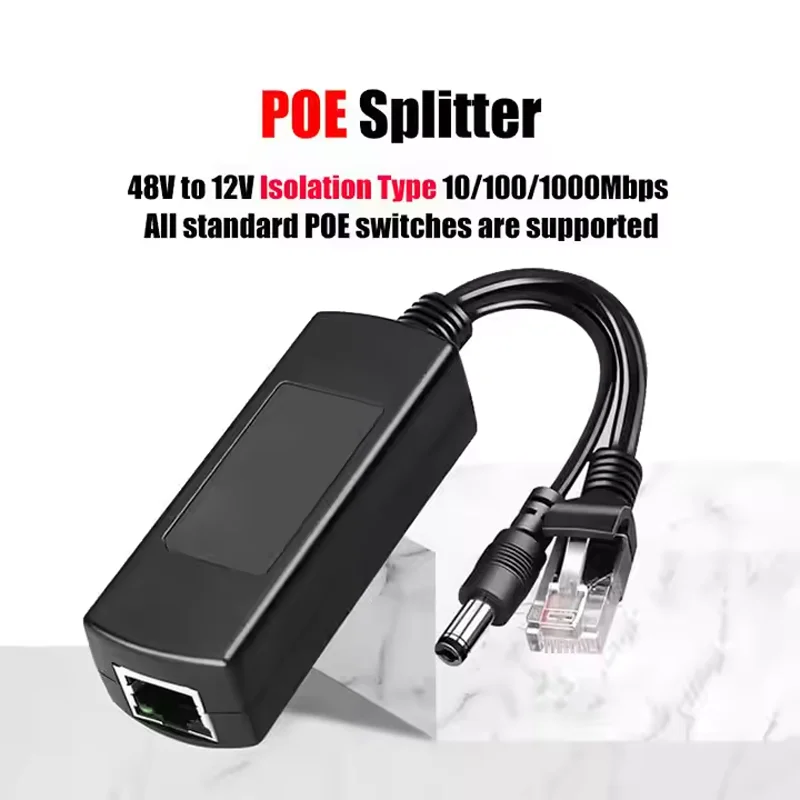 POEPLUS Isolation 2.5G POE splitter|48V active POE to 12V2A separator ...