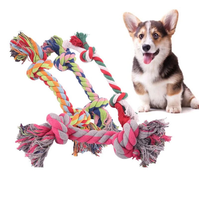 Pet Dog Toy Double Knot Chewing Rope Knot Puppy Toy Clean Teeth Durable ...
