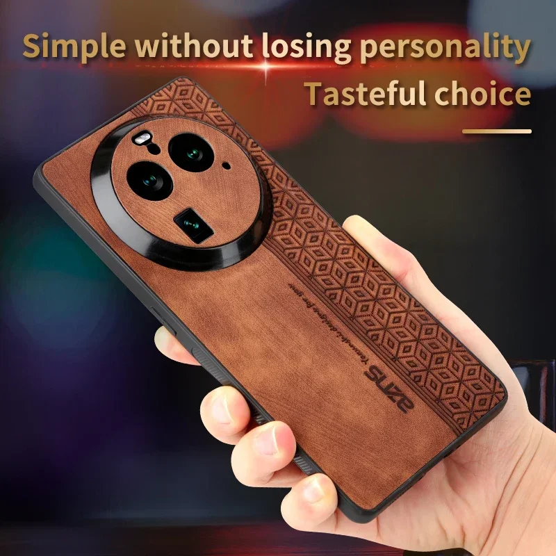 Luxury Leather Shockproof Business Elite Phone Case for Find X7 (Black)