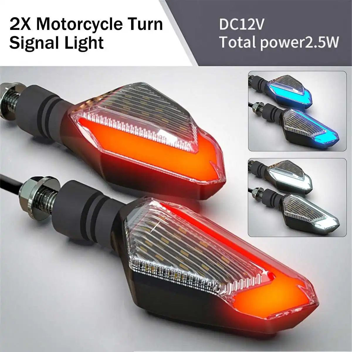 2PCS-Motorcycle-LED-Turn-Signal-Light-DRL-Daytime-Running-Lights ...