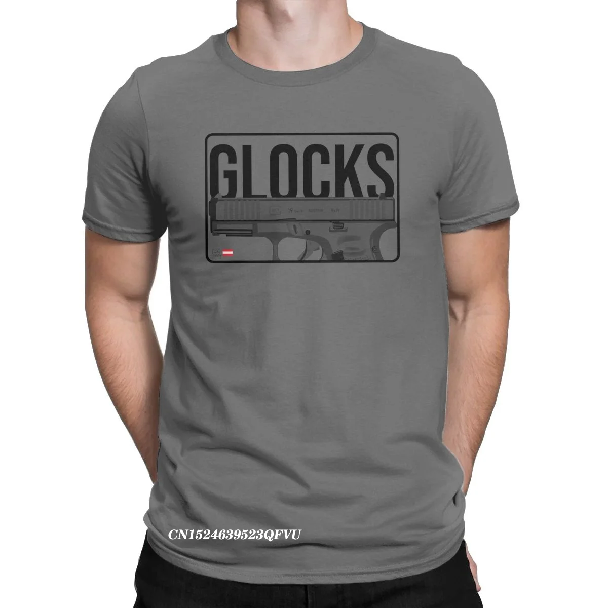 Vintage Glocks Glock tabanca t shirt erkekler yuvarlak yaka Premium ...