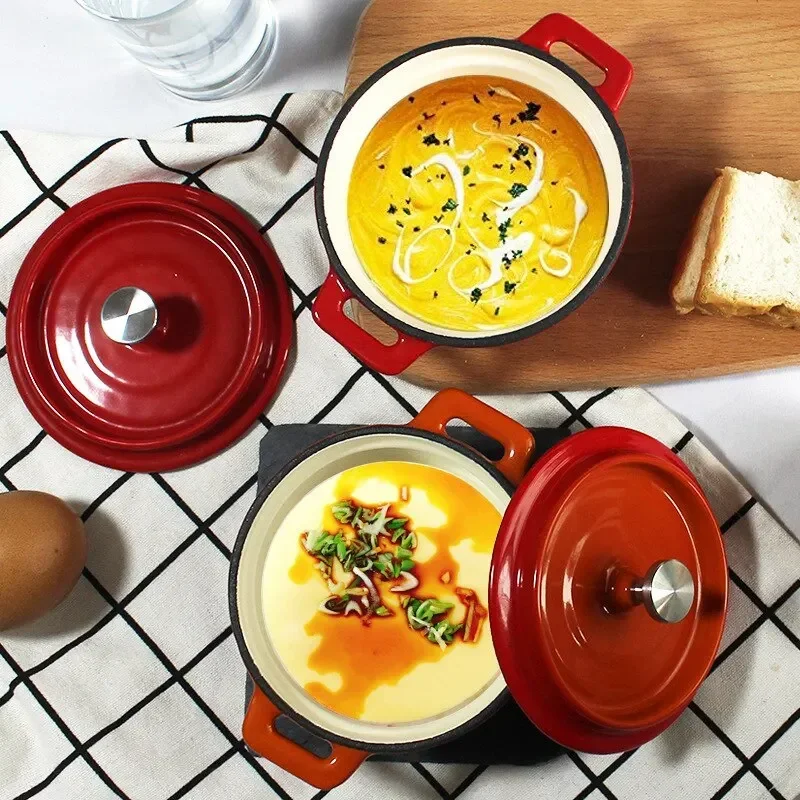 14cm Enamel Soup Pot, Mini Casserole for Tea & Soup, Convenient ...