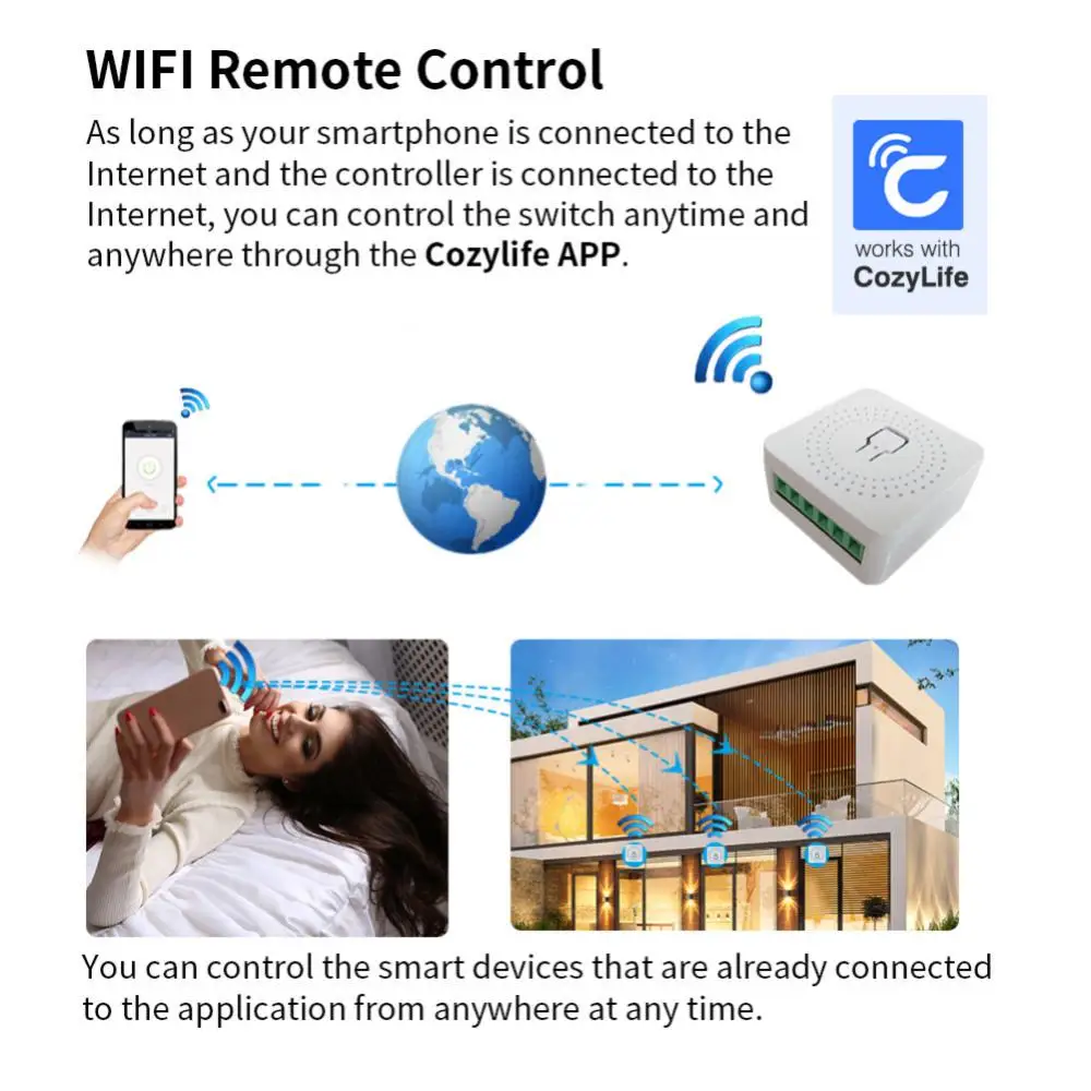 Homekit Smart Home Wifi Breaker Home Electric Relay Wifi Switch 16a 2 Way Wireless Automation