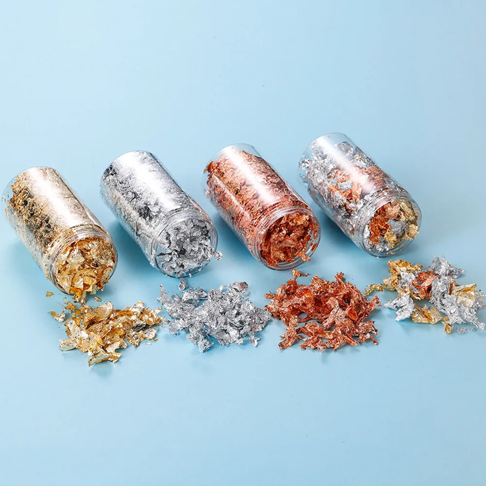 1box Gold Leaf Flakes Sequins Glitters Epoxy Resin Filling Gold Foil ...