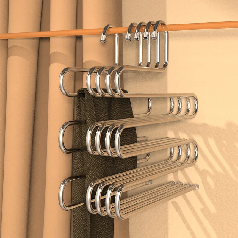 Multi functional Stainless Steel Trouser Rack Closet Organizer Pant ...