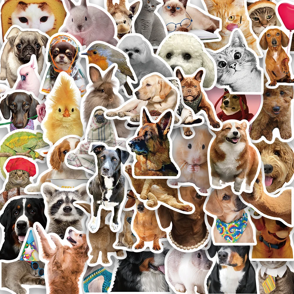 52PCS-Cute-Puppy-DOG-Cat-Animals-Cartoon-Stickers-Toy-Laptop-Scrapbook ...