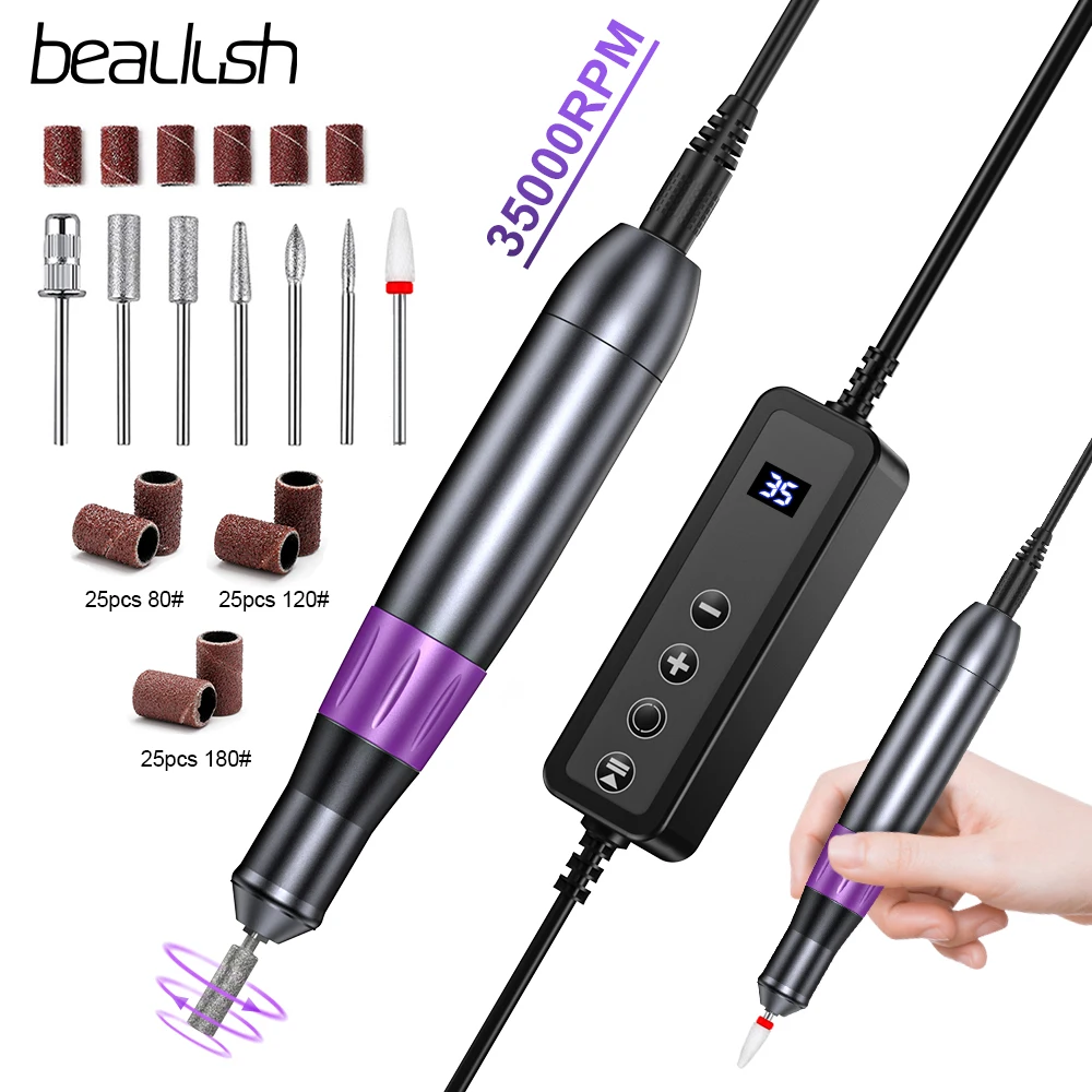 Beaulush 35000RPM Electric Nail Drill Professional Manicure Machine ...