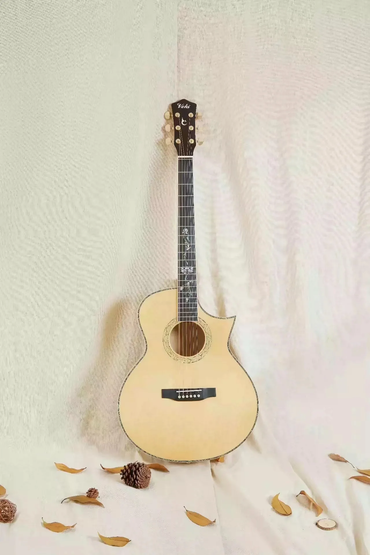 VOKI-Green-Lotus-high-appearance-horizontal-acoustic-guitar-low-string ...