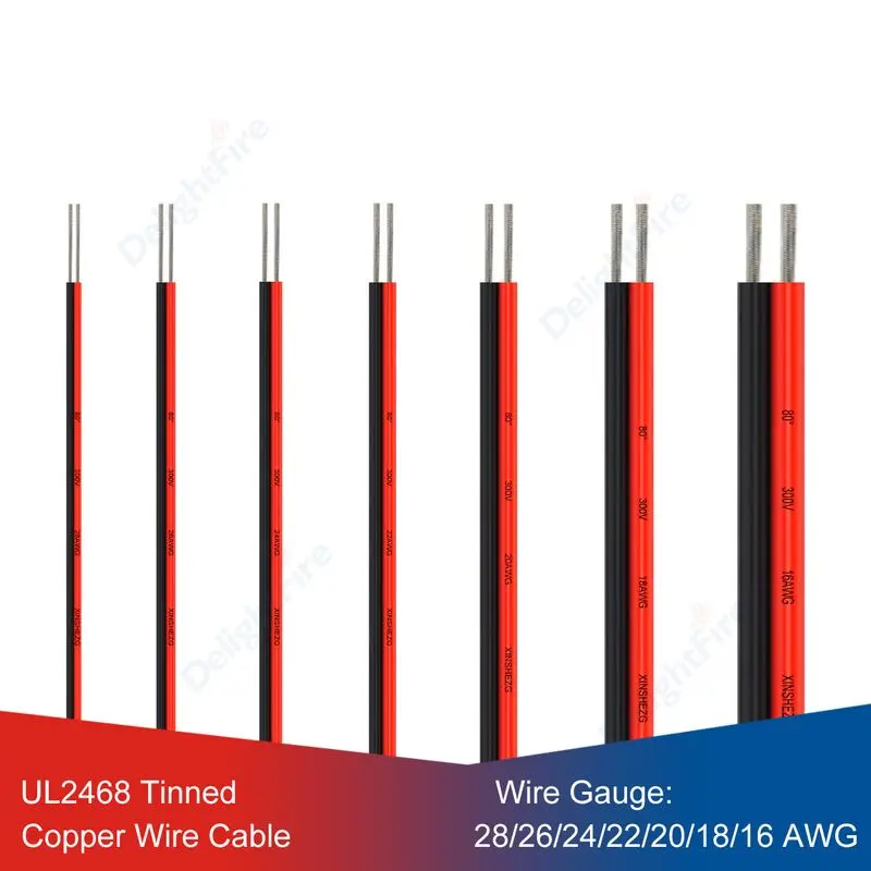 Cavo-di-prolunga-a-2-PIN-in-rame-stagnato-cavo-rosso-nero-isolato-in ...