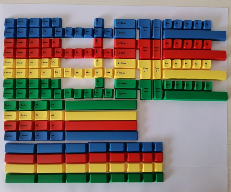 1 Set GMK RGBY Space Bar Supplyment Kit Keycaps PBT Dye Subbed Key Caps ...