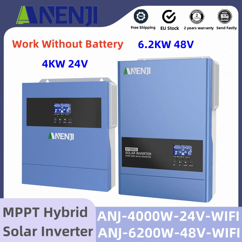4KW Solar Inverter 24V 48V 220 ANJ-4000W-24V-WIFI za $210.6 / ~859zł ...