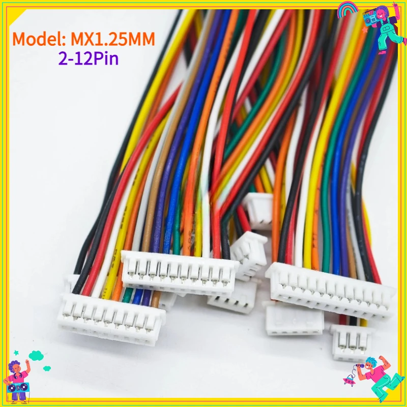 10PCS JST MX1.25 Air Docking Connector Wire 2-12Pin 10/20/30cm 28AWG ...