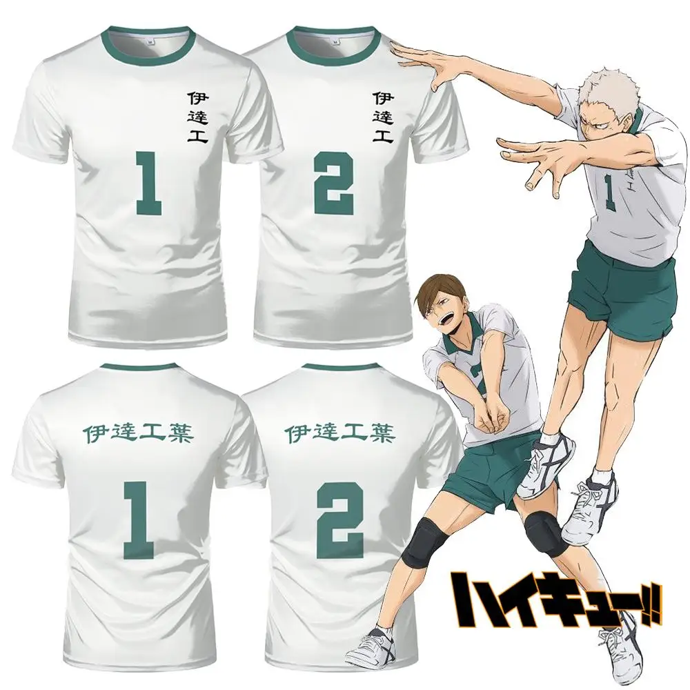 Anime japonais Haikyuu T-shirt Date Tech lycée Cosplay maillot de ...