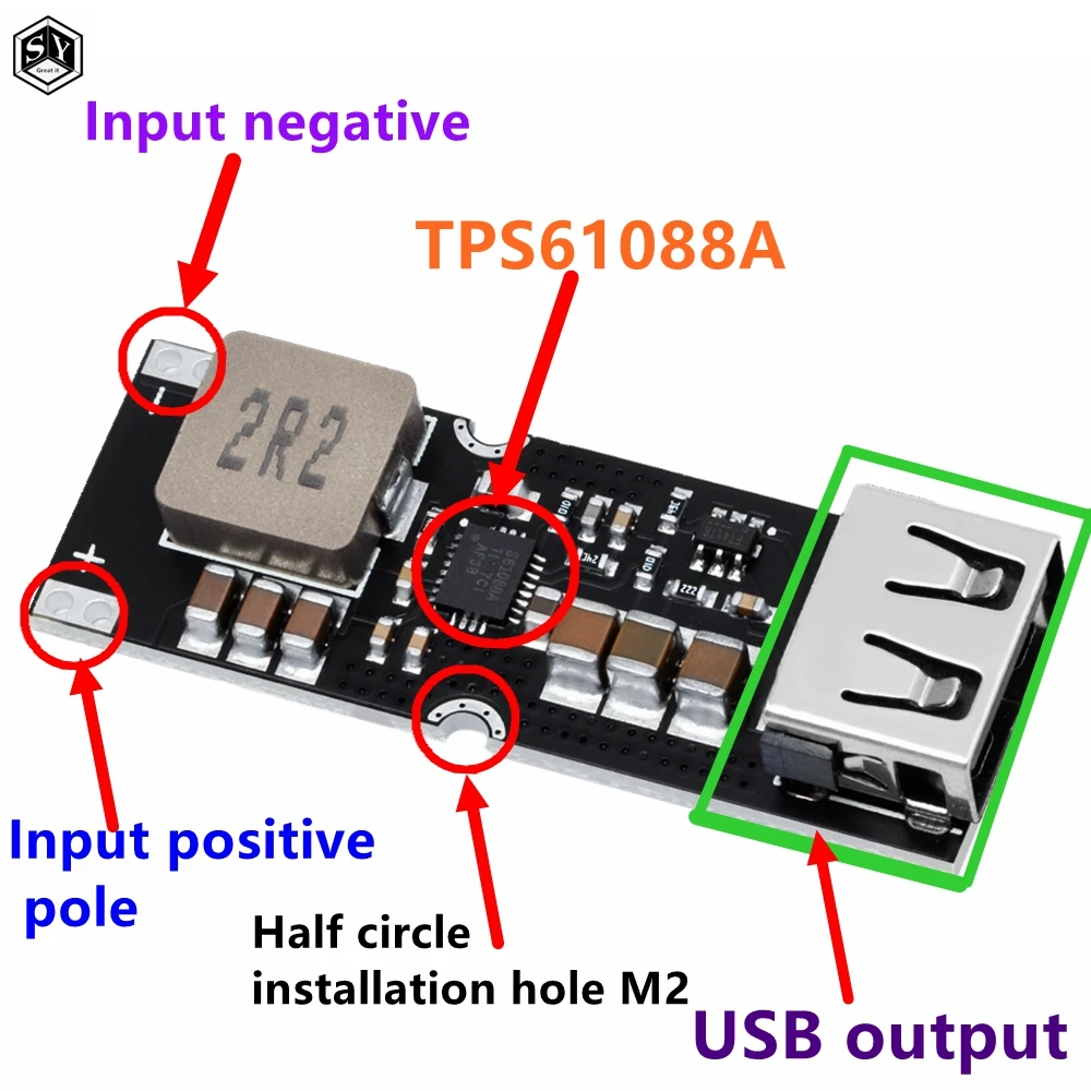Single Cell Lithium Battery Boost Power Module Board 3.7V 4.2V Liter 5V ...