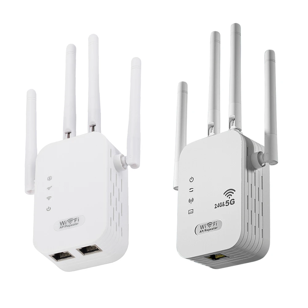 1200 Mbit/s kabelloser WLAN-Repeater mit WAN/LAN-Anschluss, Dualband, 2 ...