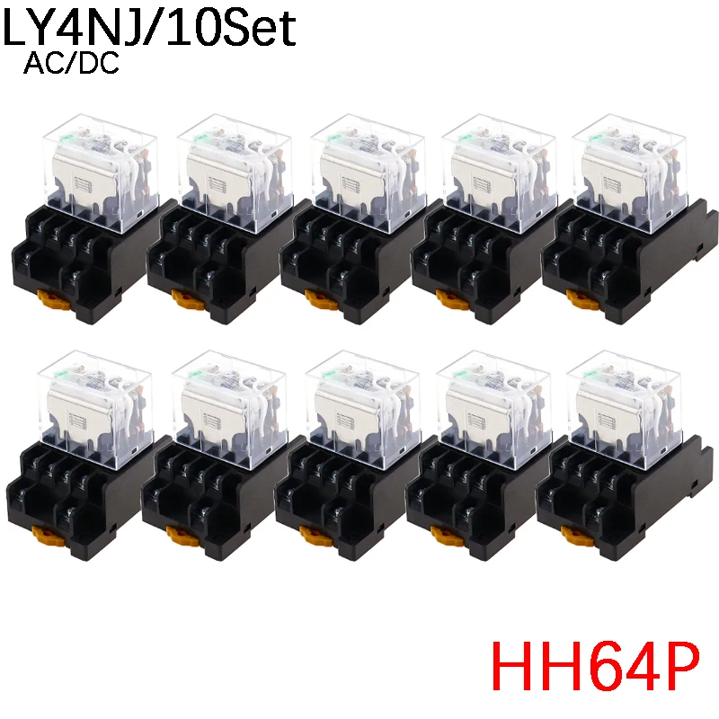 Lot De 10 Bobines De Relais De Puissance À Contact Argenté Ly4nj Hh64p ...