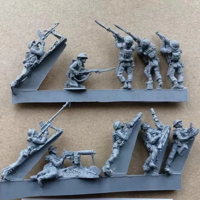 1/72 Scale Resin Figure Model Kit British Infantry 10 People Micro ...