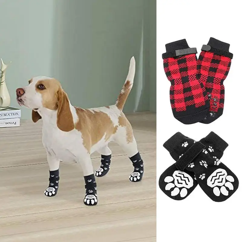 Calcetines-antideslizantes-de-doble-cara-para-perro-4-piezas-con ...